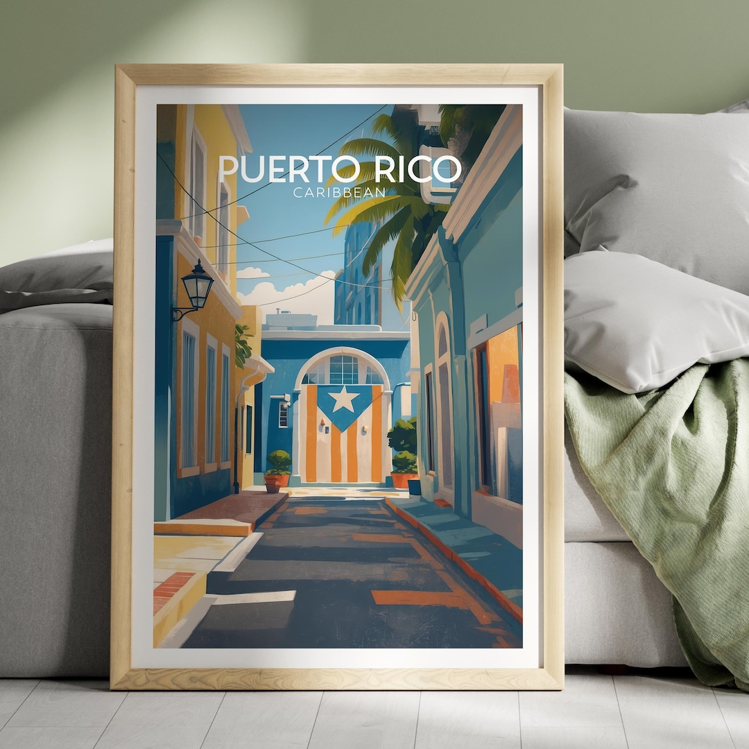 Puerto Rico Wall Art Caribbean Poster Framed Art Puerto Rico Print ...
