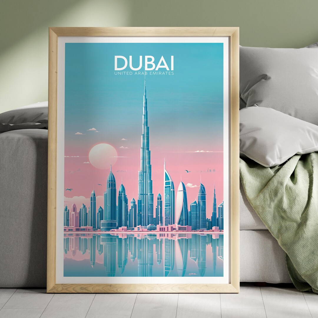 Dubai UAE Print, Dubai Wall Art, Burj Khalifa Dubai, Dubai Poster ...