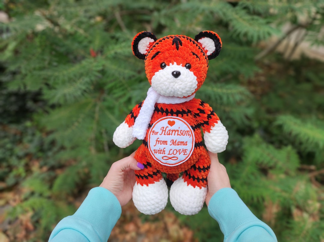 Knitted Tiger Toy | Knit Plush Tiger | Amigurumi Crochet Tiger ...