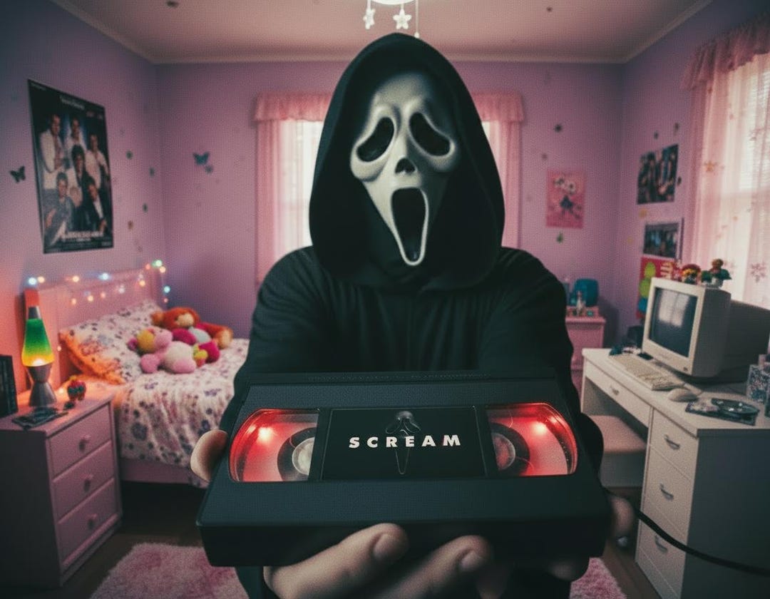 Scream Retro Lamp - VHS Tape Slasher LED Lighting - Gift for Movie ...