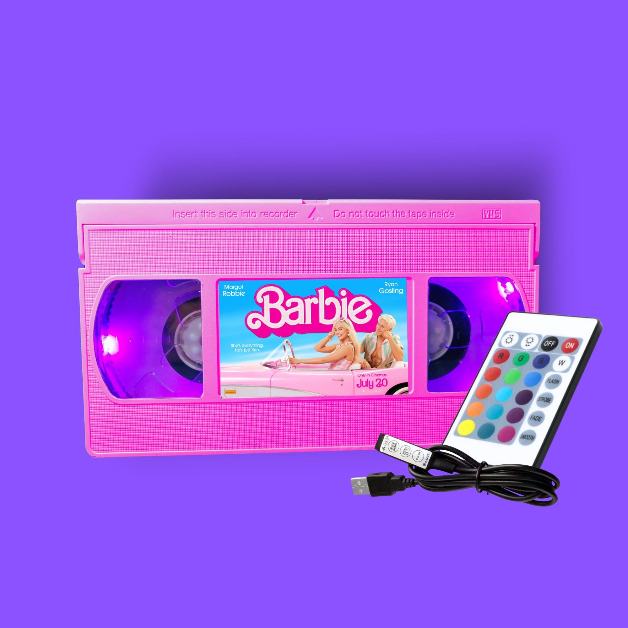 Barbie Retro Lamp - VHS Tape LED Lighting - Home Decor - Ideal Gift for ...