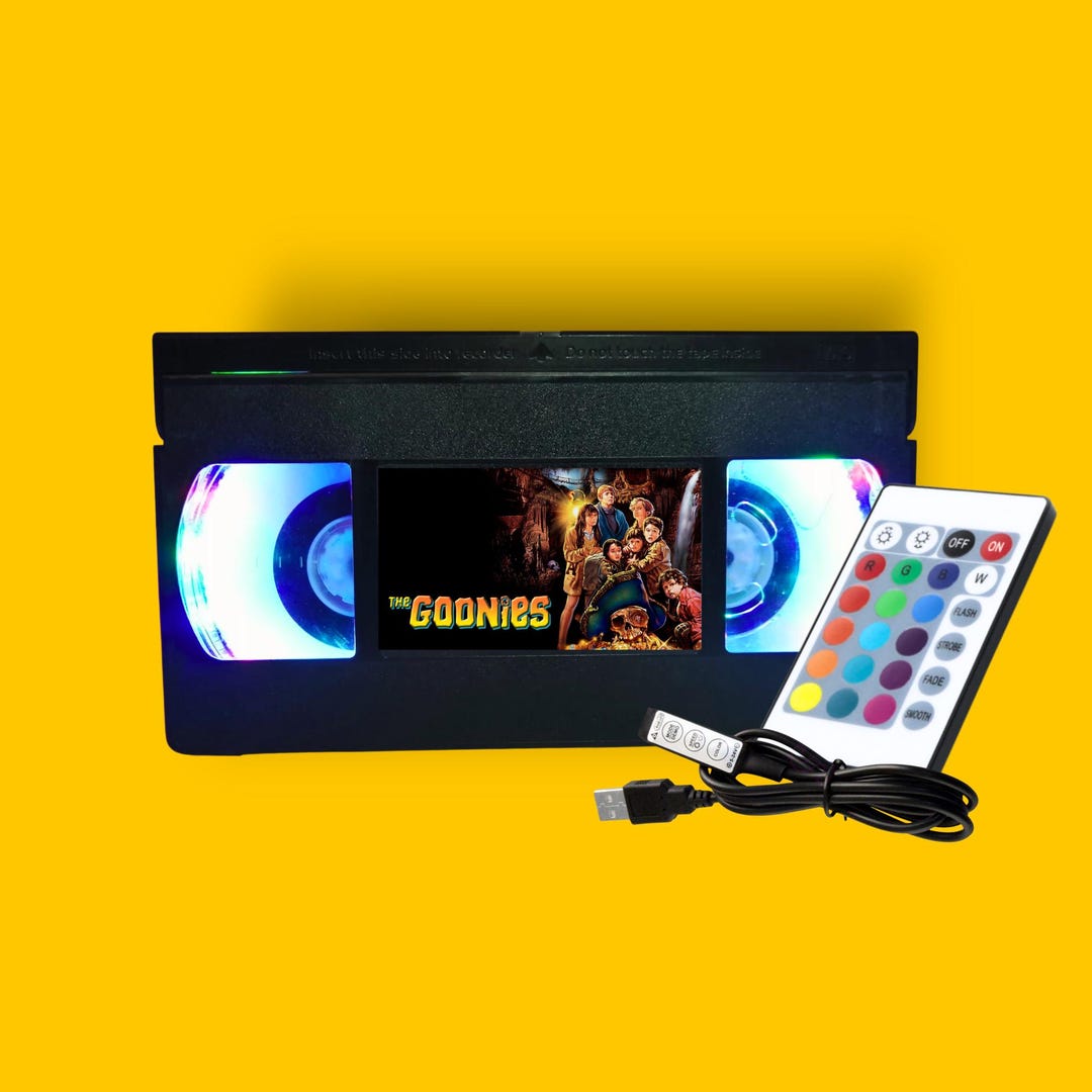 The Goonies Retro Lamp - VHS Tape LED Lighting - 80s Style - Gift for ...