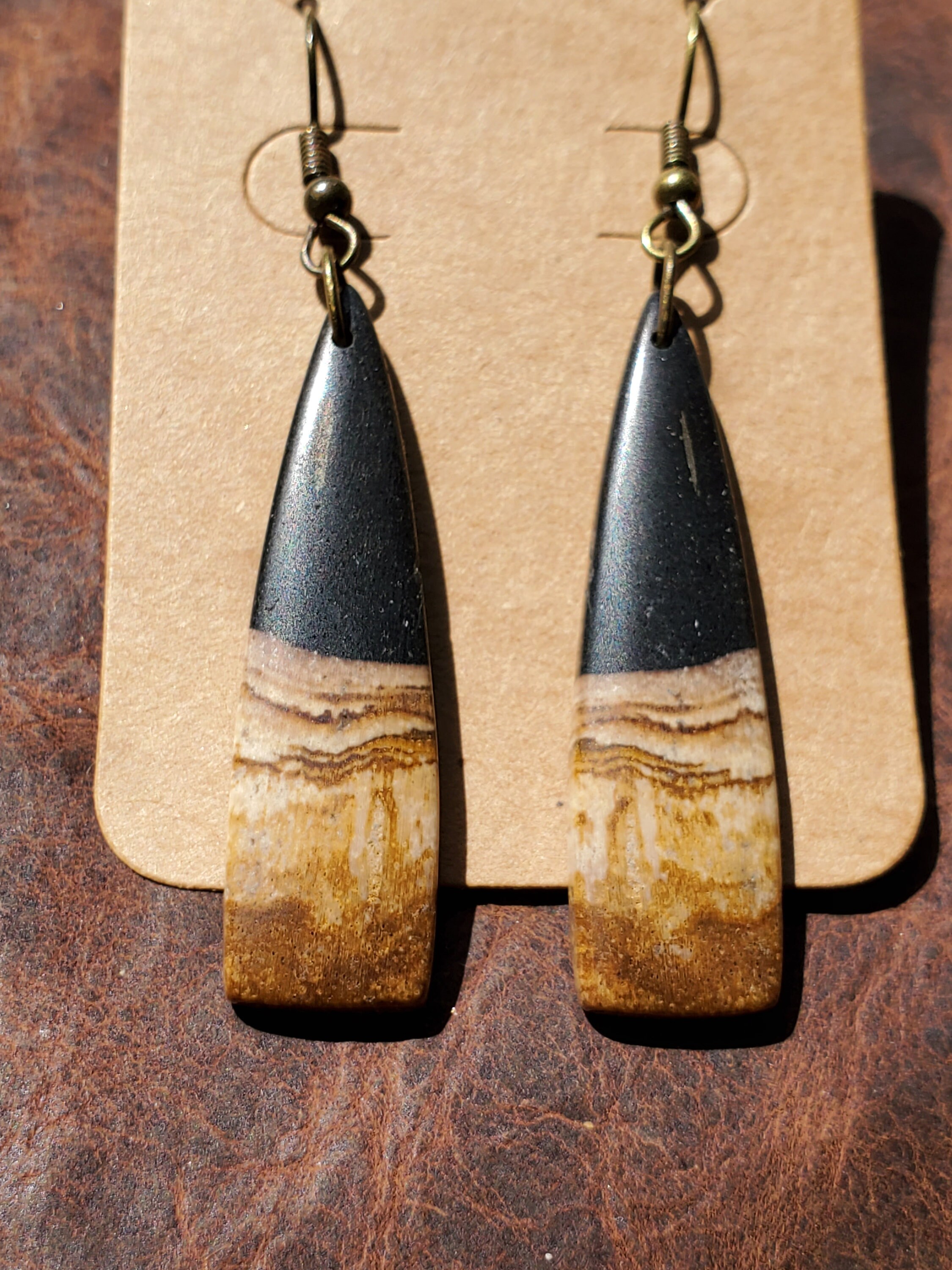 Palmroot Earrings. Fossilized Palmroot Jewelry on Antiqued - Etsy