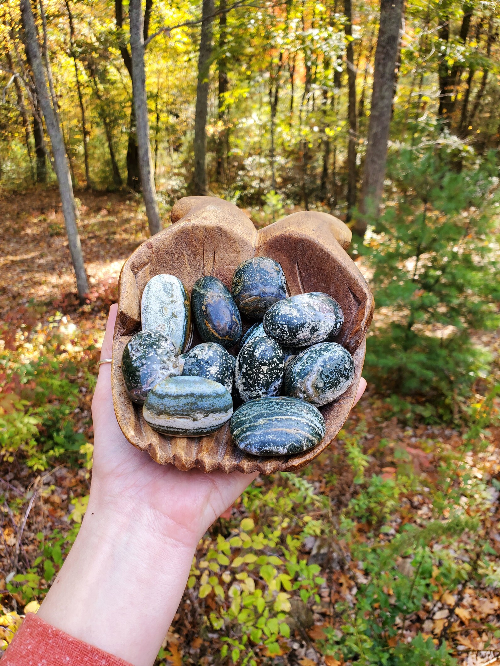 Large Ocean Jasper Tumbles. Orbicular Jasper. Green Jasper. - Etsy