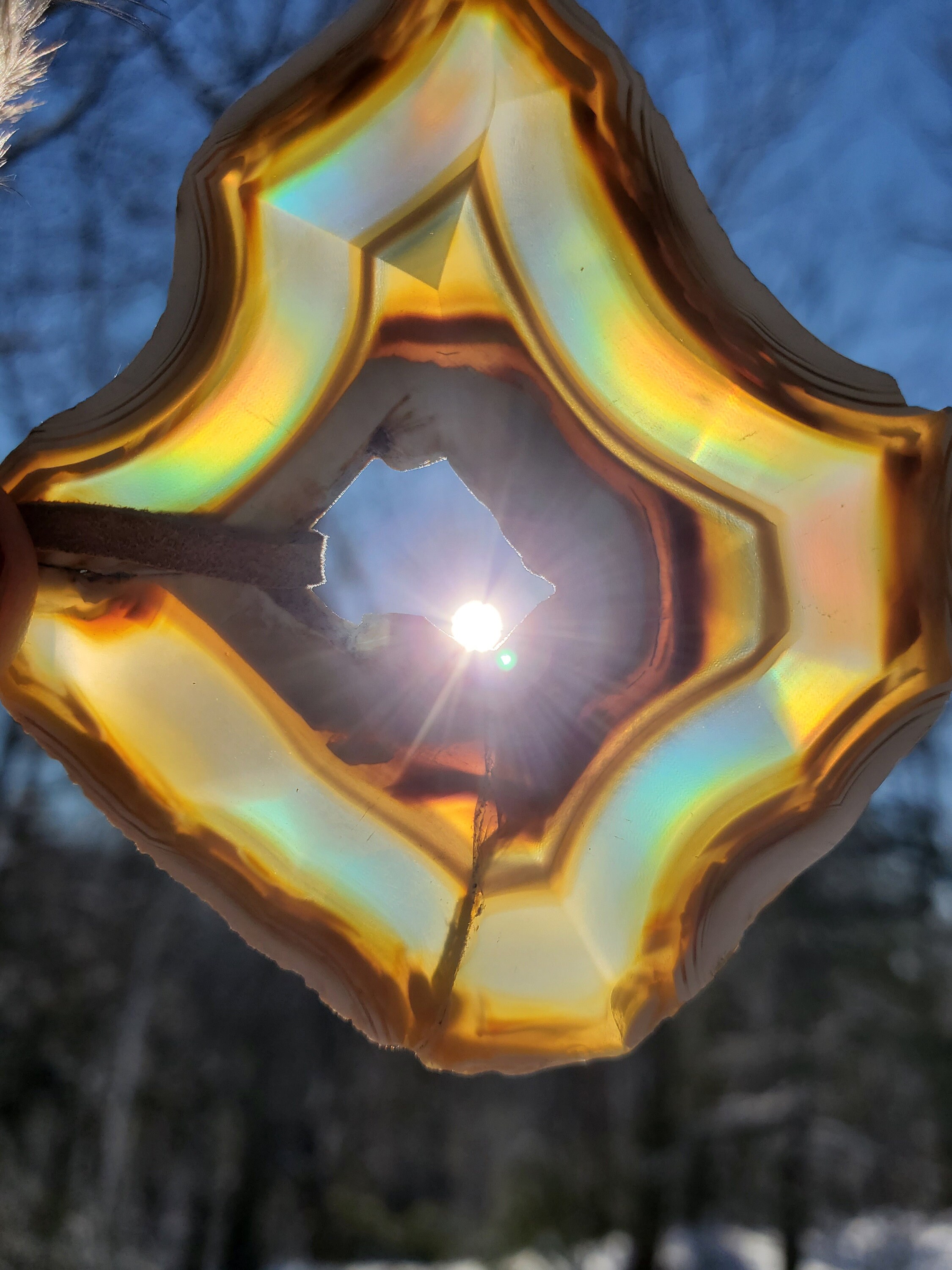 Iris Agate Window Display. SUNCATCHER. Iridescent/natural - Etsy