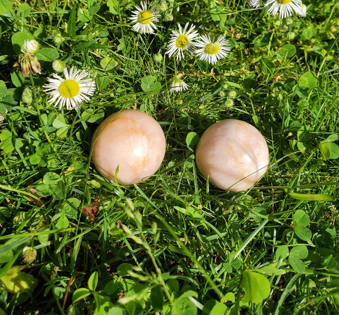 Morganite Sphere. 41mm Pink Peach Beryl. Crystal Ball. Meditation Tool ...