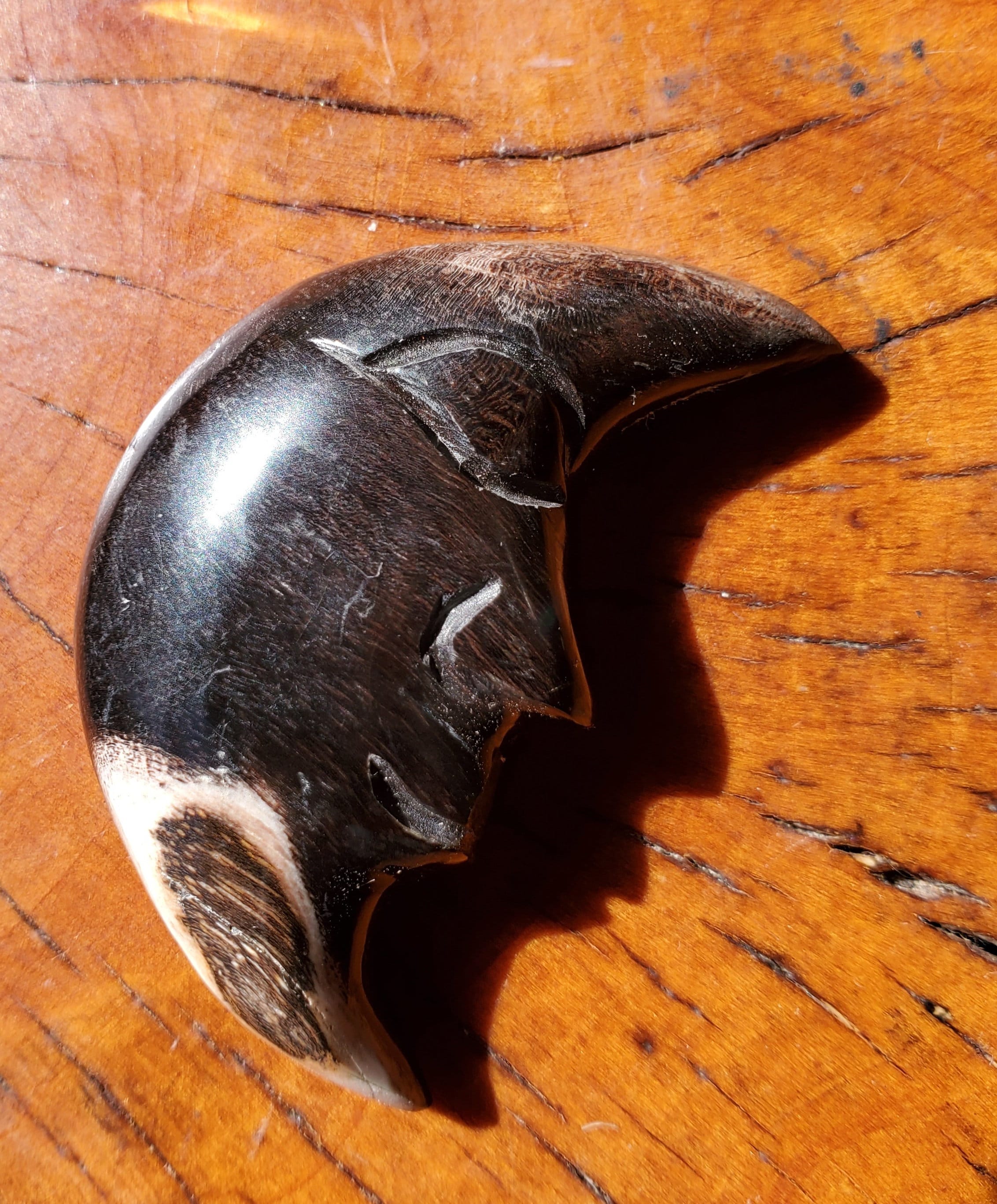 Hand Carved Petrified Wood Moons. Moon With Face. Fossilized | Etsy