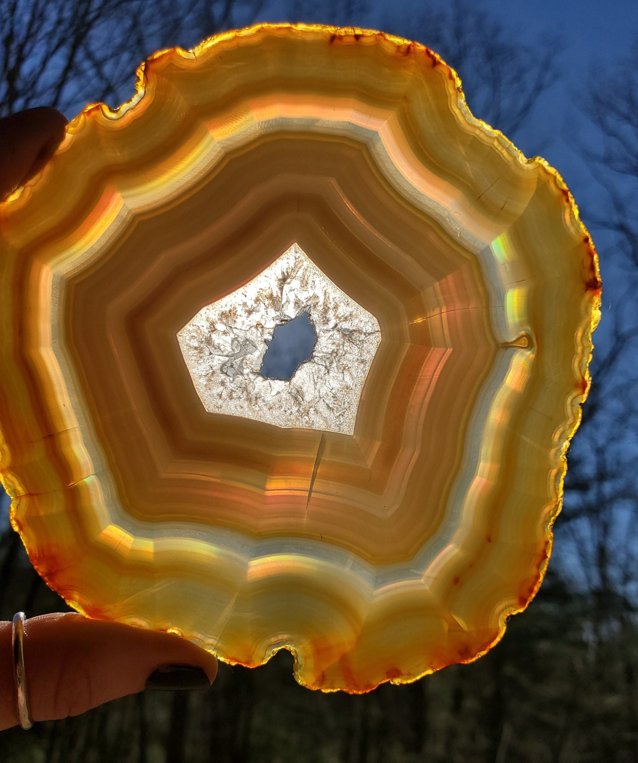 Extra Large Iris Agate Slice. Iridescent Agate. Natural Rainbow Crystal ...