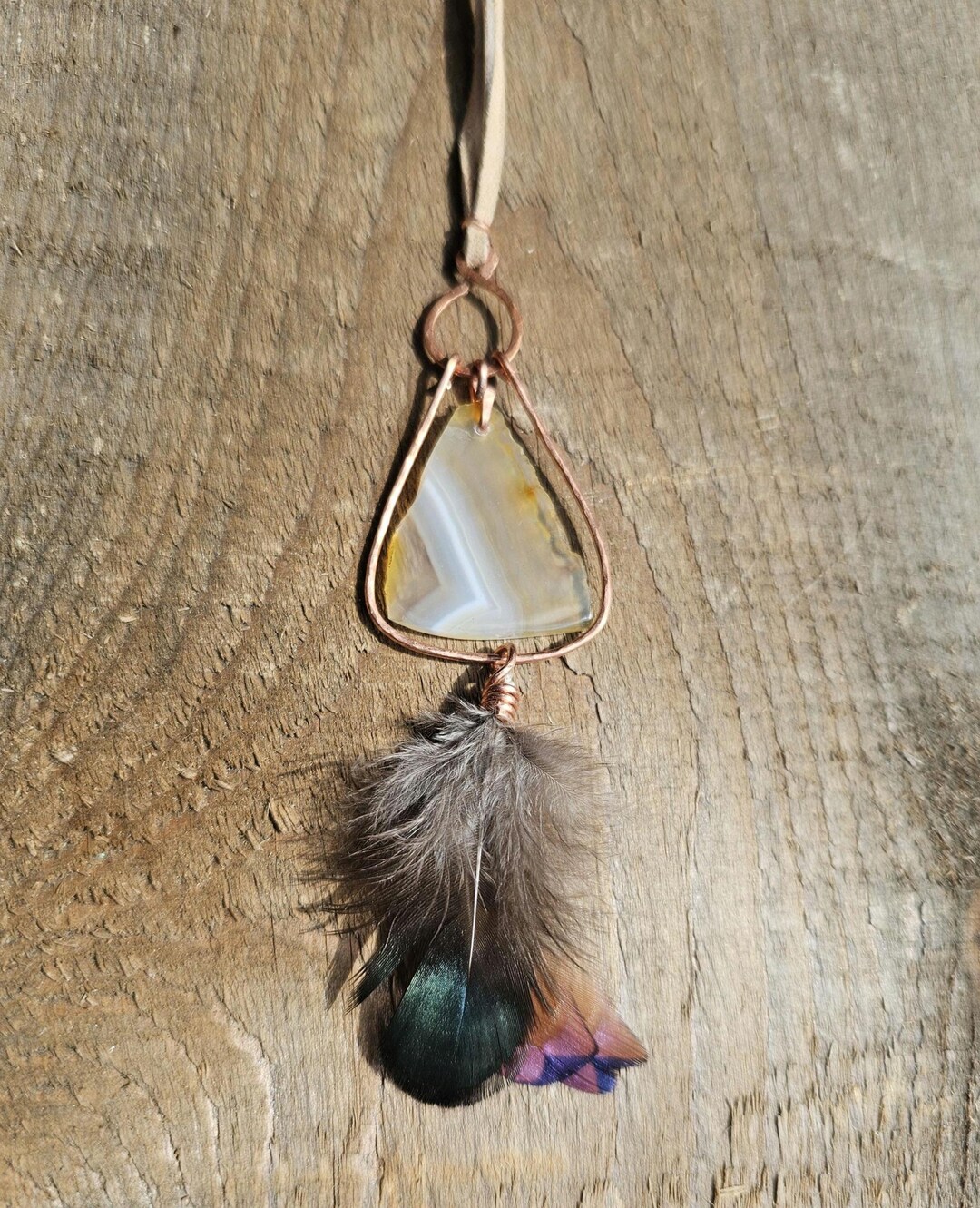 Iris Agate Suncatcher. Natural Boho Wall Art. Crystal Home Decor - Etsy