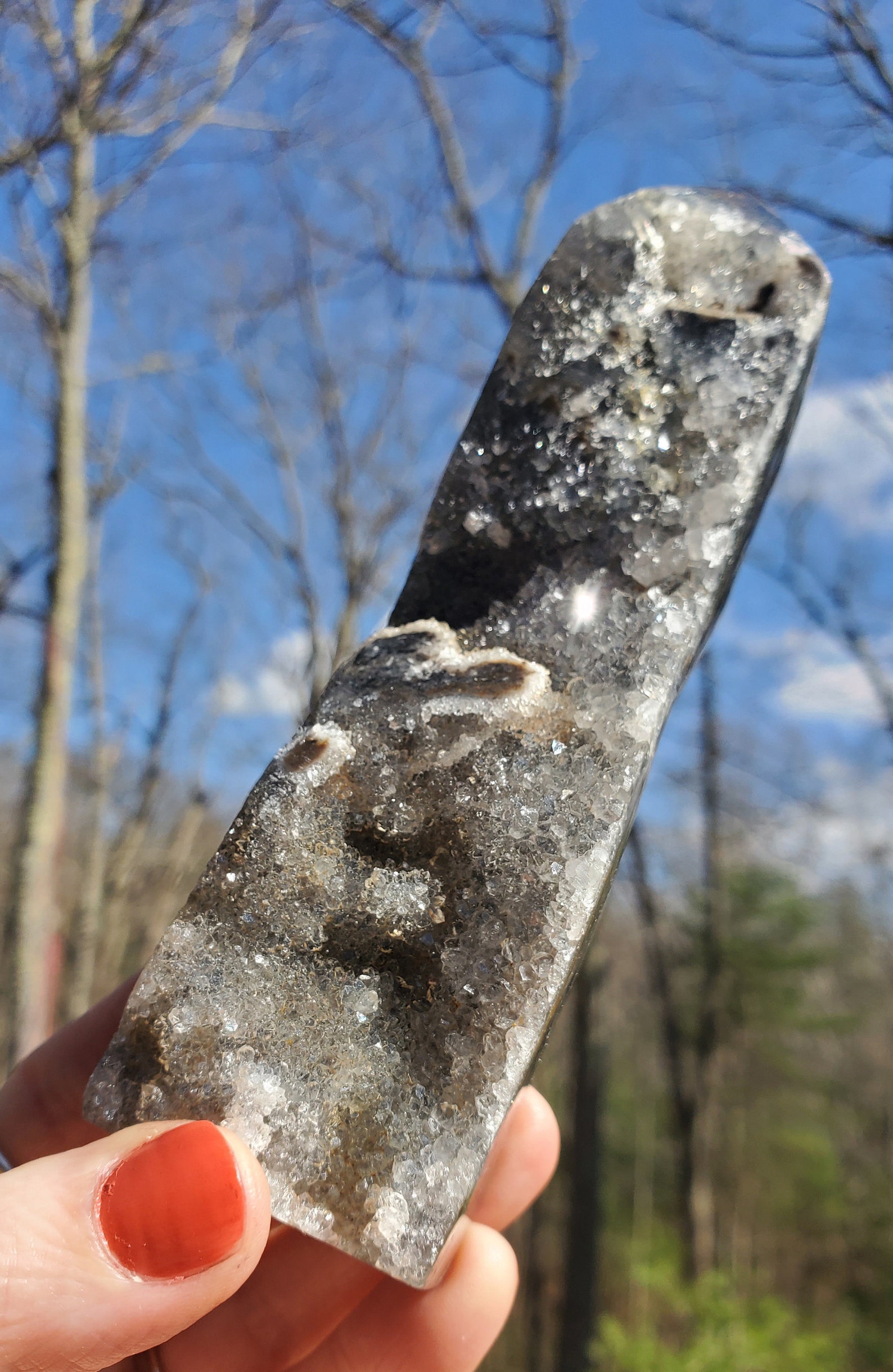 Beautiful Polished Indonesian Agate Tower With Druzy Quartz. - Etsy