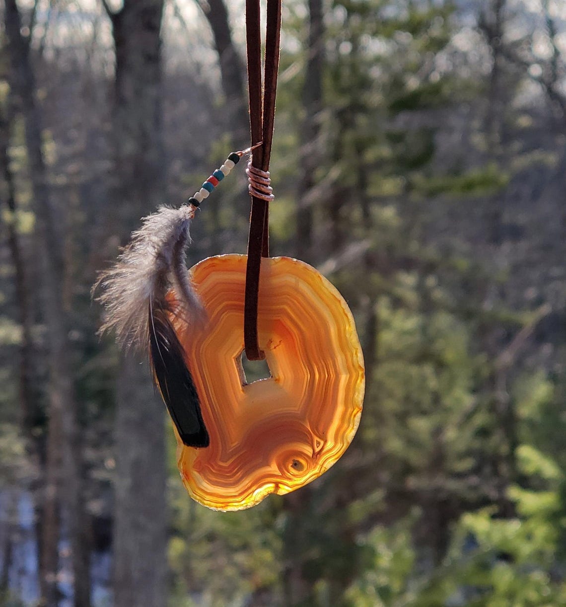 Banded Agate Wall Art. SUNCATCHER. Boho Home Decor. Crystal, Meditation ...