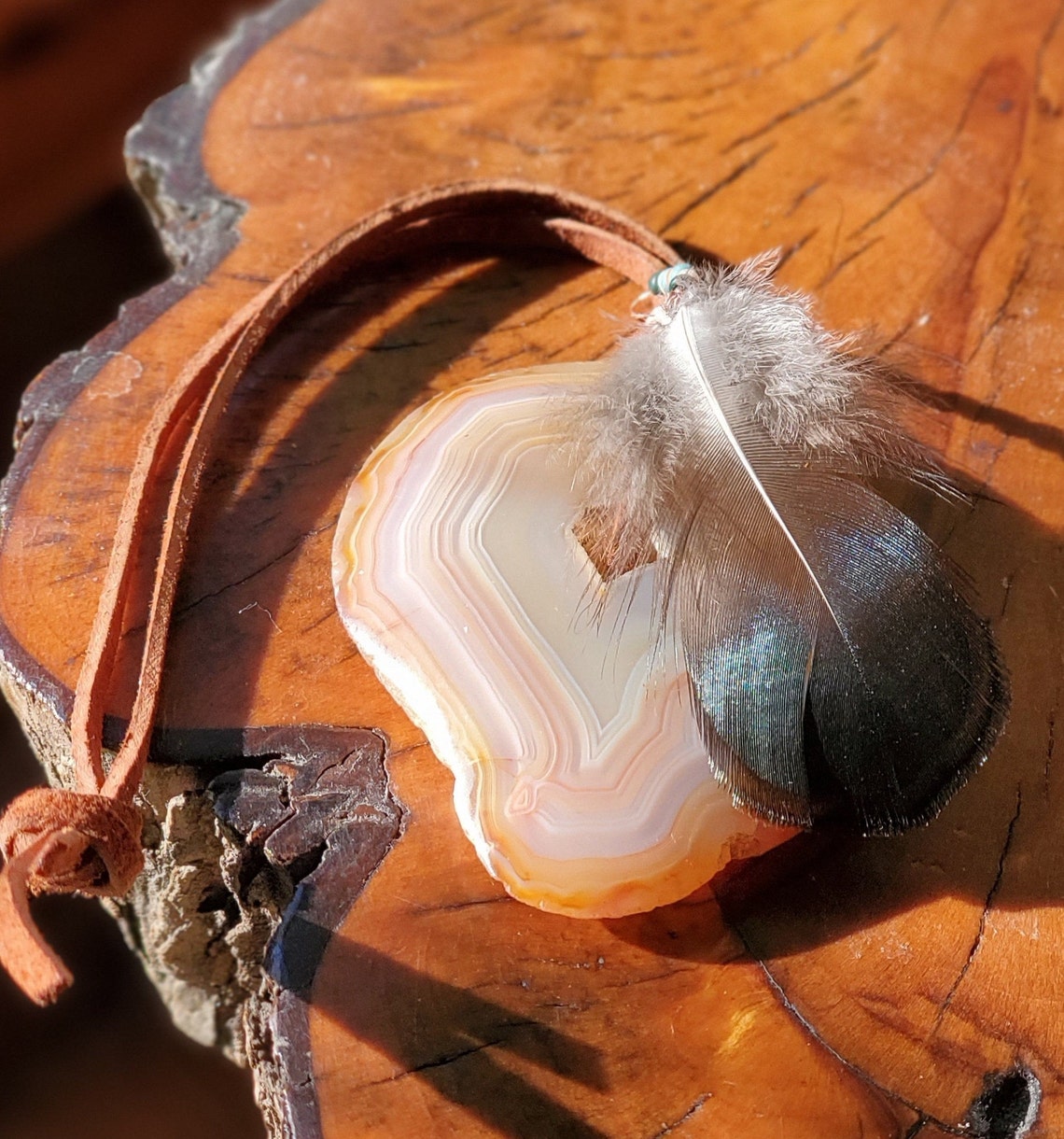 Banded Agate Window Display. SUNCATCHER. Copper Wire. - Etsy