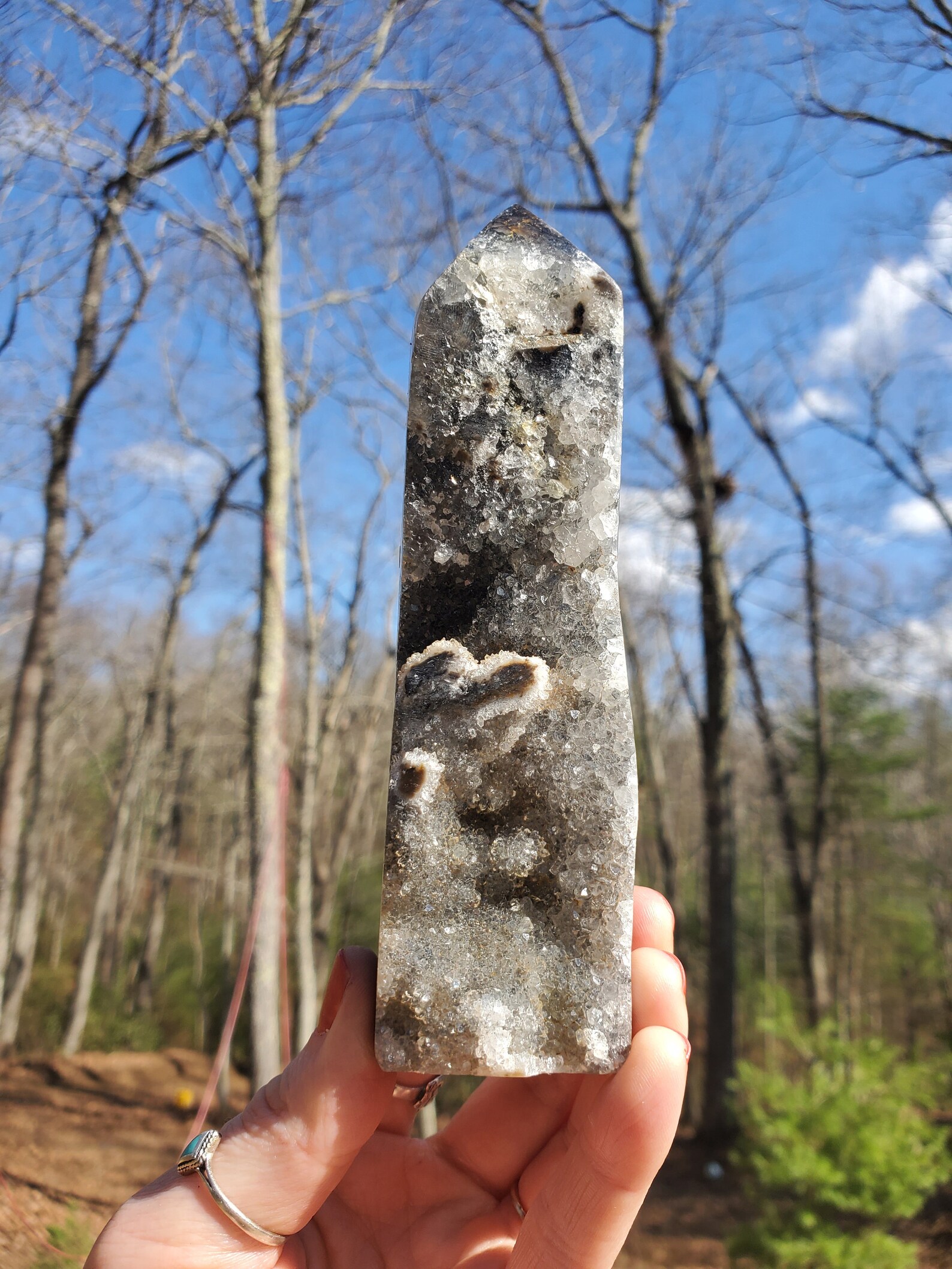 Polished Indonesian Agate Tower With Druzy Quartz - Etsy