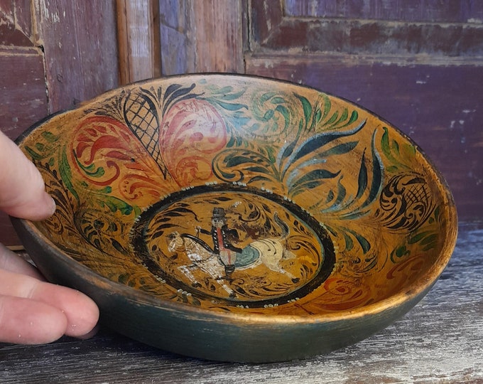Stunning Antique Ale Bowl With Beautiful Motif Inside, Folk-art Bowl ...