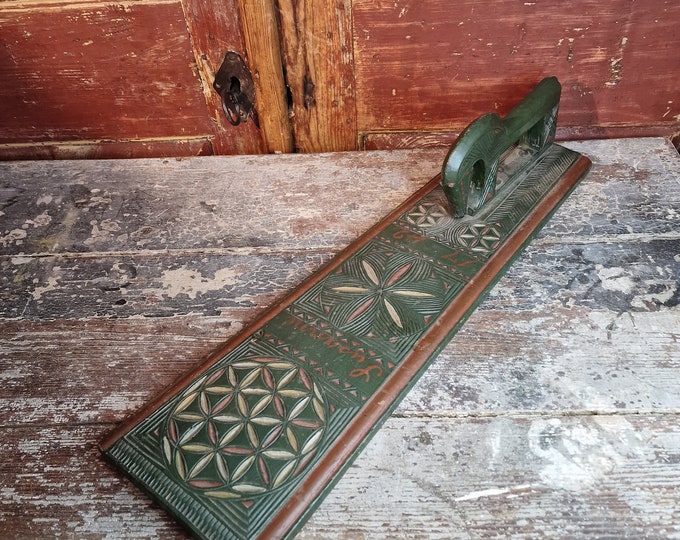 Rare Antique Mangle Board Norwegian Hand Carved Mangletre Farmhouse ...