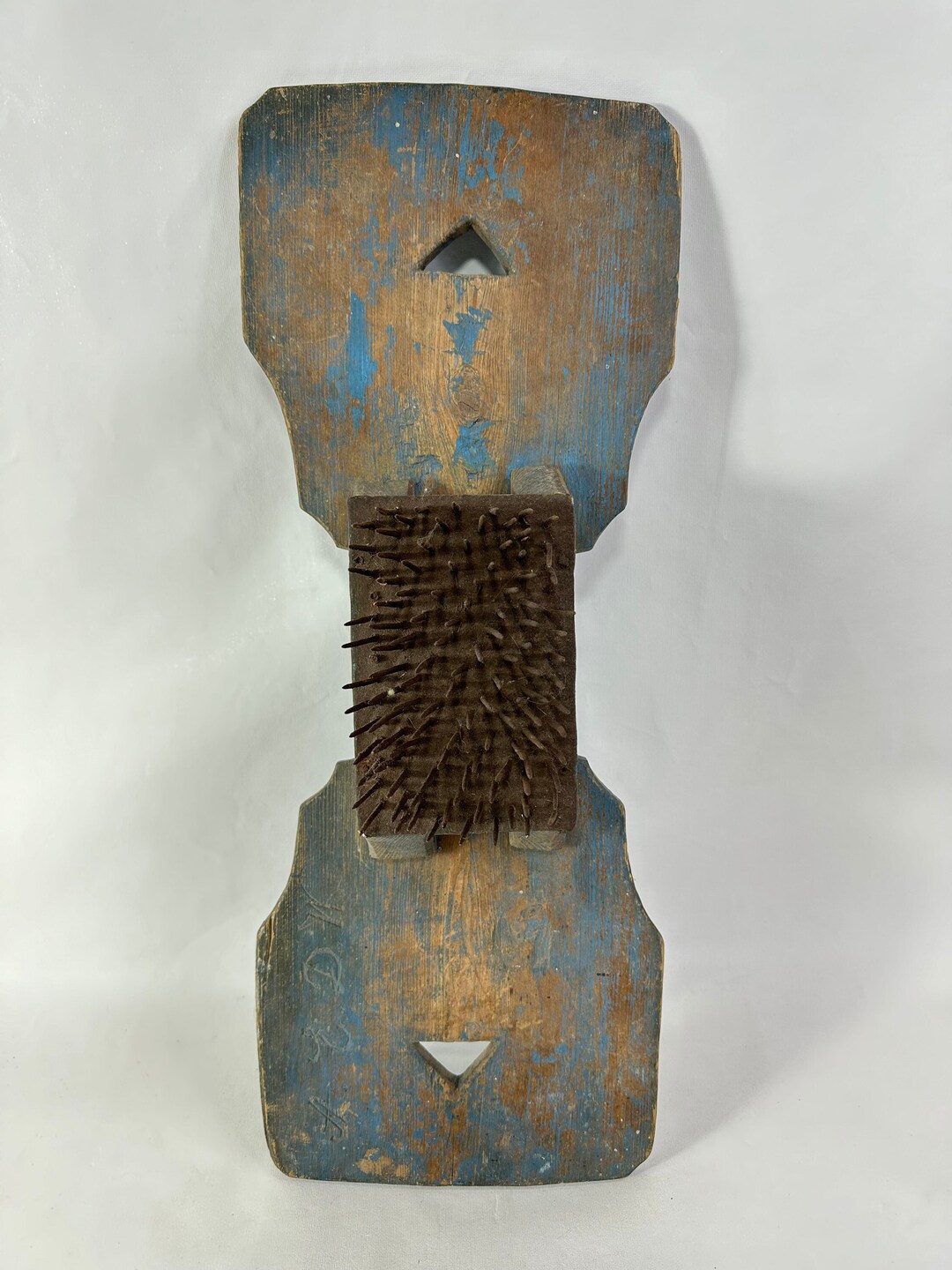 Vintage Norwegian Wool Carding Tool With Stunning Blue Patina - 19th ...