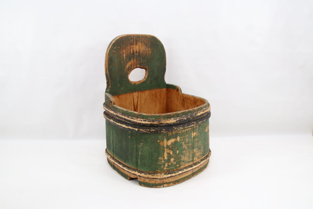 Antique Norwegian Wall Hung Flour Box | 1800s Green Painted Wooden ...