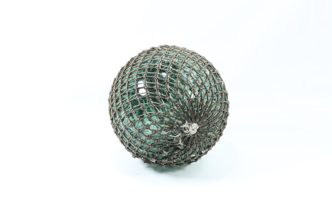 Rare Big Olive Green Glass Fishing Float | Handmade Glass Folk Art ...
