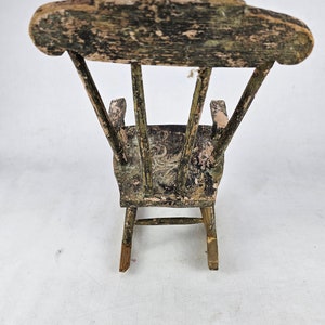 19th Century Rocking Chair Miniature - Rustic Norwegian Folk Art ...