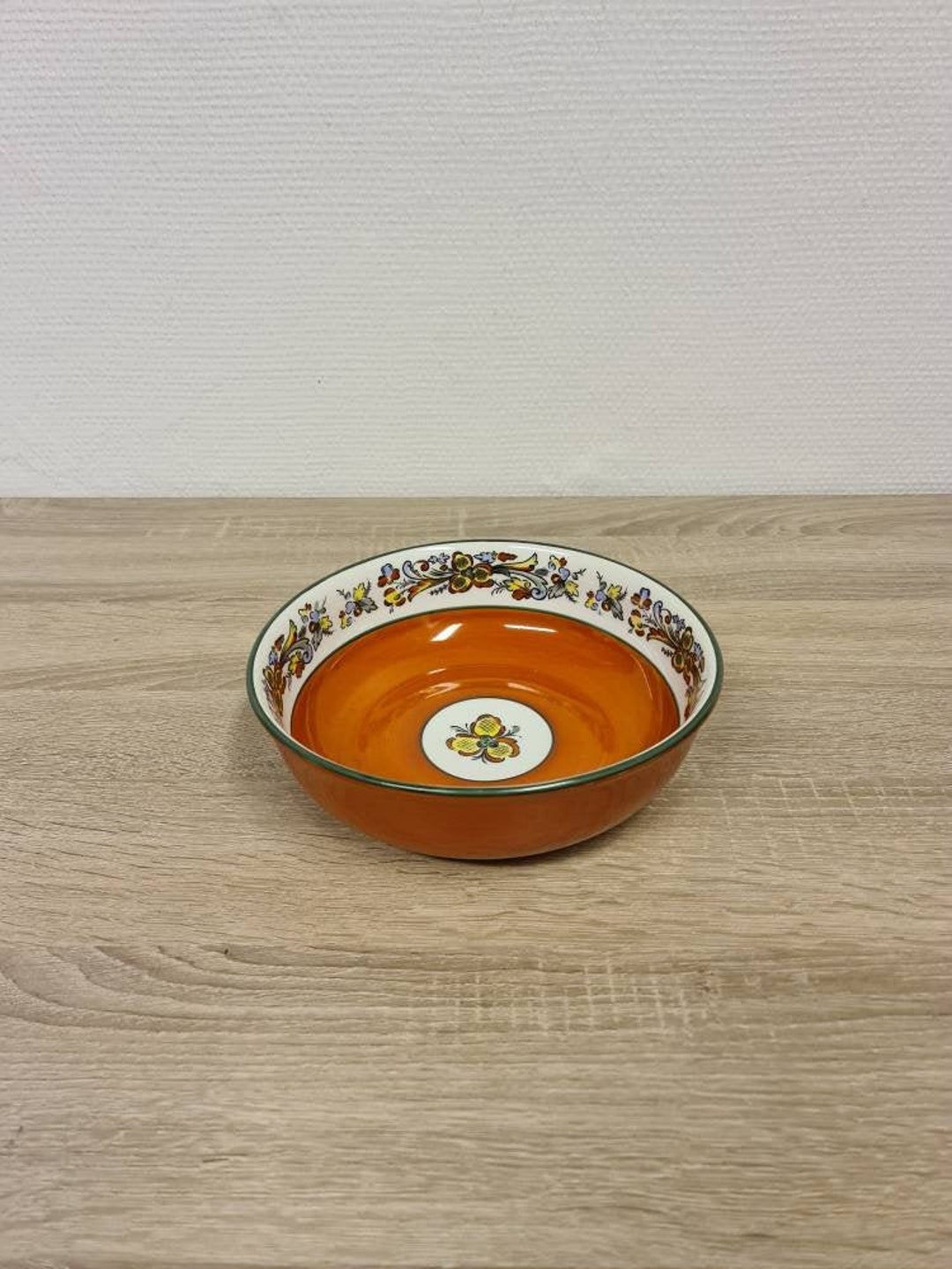 Vintage 1955 Norwegian Folk Art Ale Bowl - Hand Painted Porsgrund ...