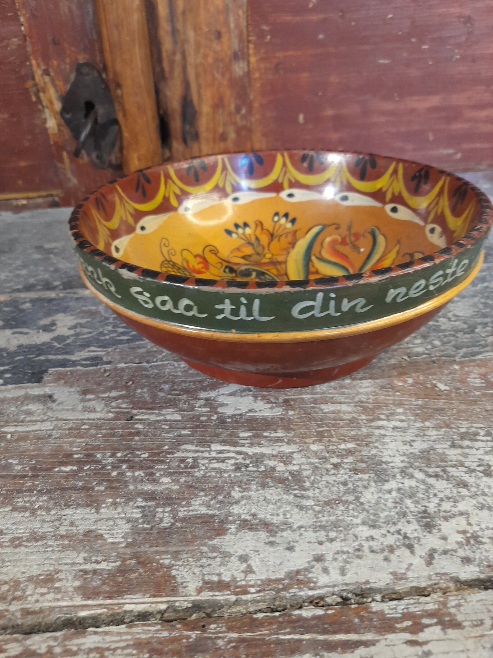 Folk Art Inspired Ale Bowl - Stunning 1980s Norwegian Farmhouse ...