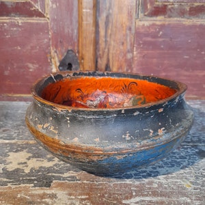 Stunning Antique Ale Bowl With Beautiful Motif Inside, Folk-art Bowl ...