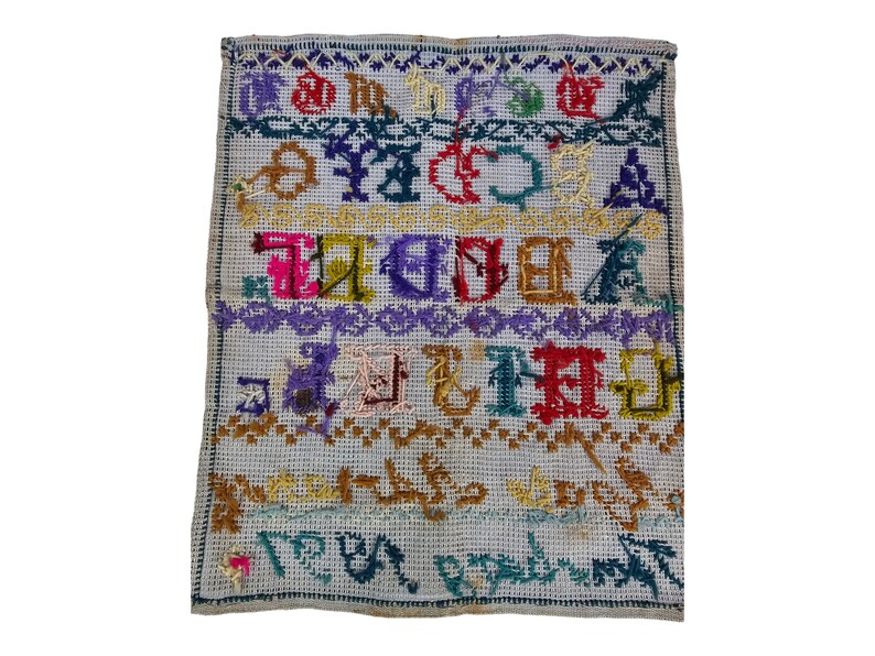 Vintage Norwegian Alphabet Sampler 1897 With Gorgeous Cross Stitches ...
