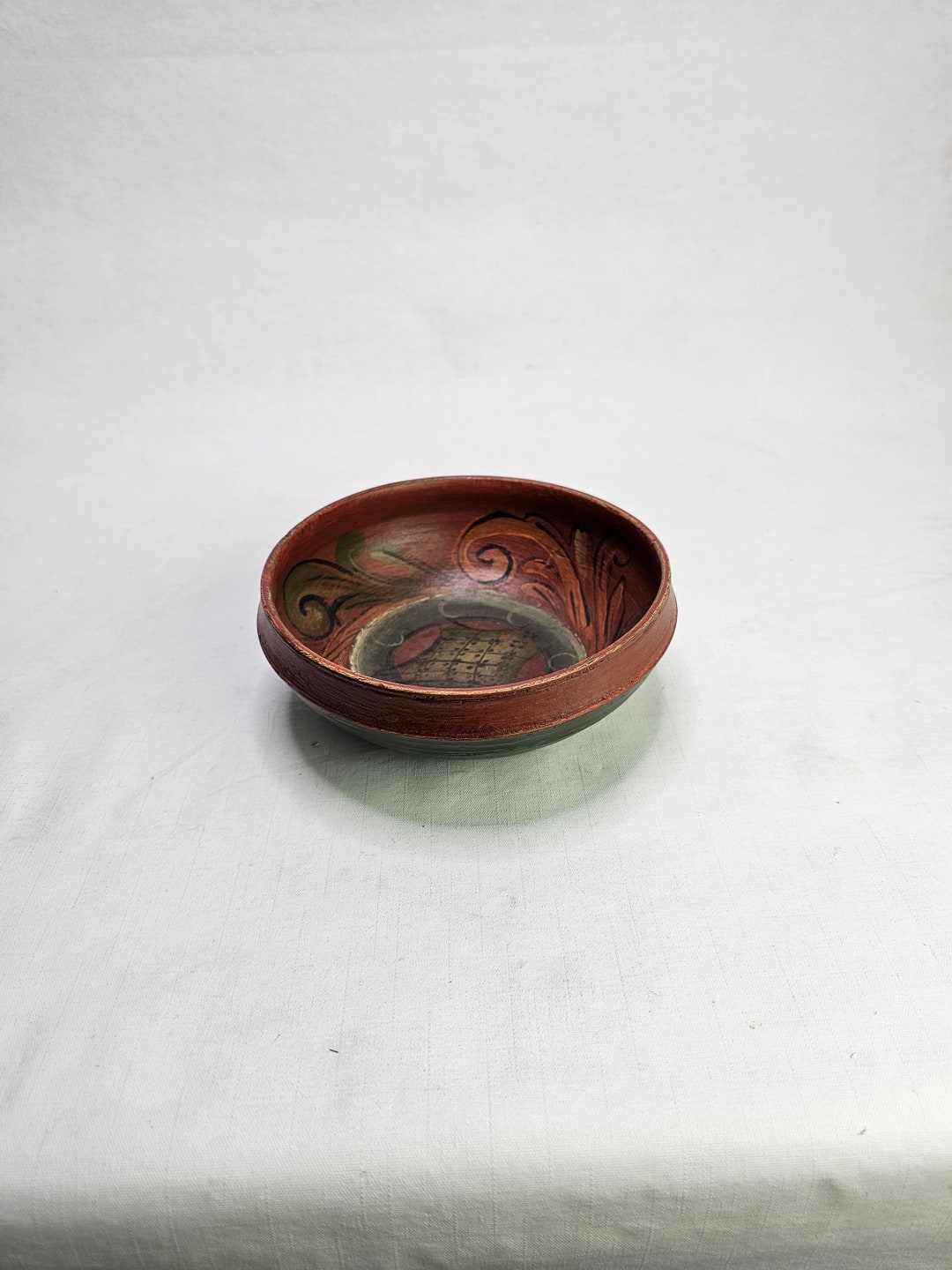 Scandinavian Elegance Vintage Rosemaling Bridal Bowl, Rustic Wedding ...