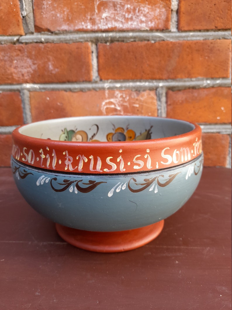 Norwegian Rosemaling Vintage Ale Bowl Rosemalt Rosemalt Bowl | Etsy