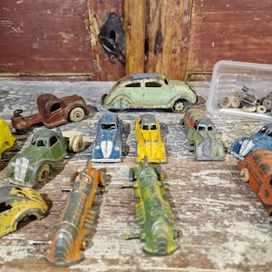 Hand Cast Metal Hubley Cars,big Lott of Vintage Toys,americana,american ...