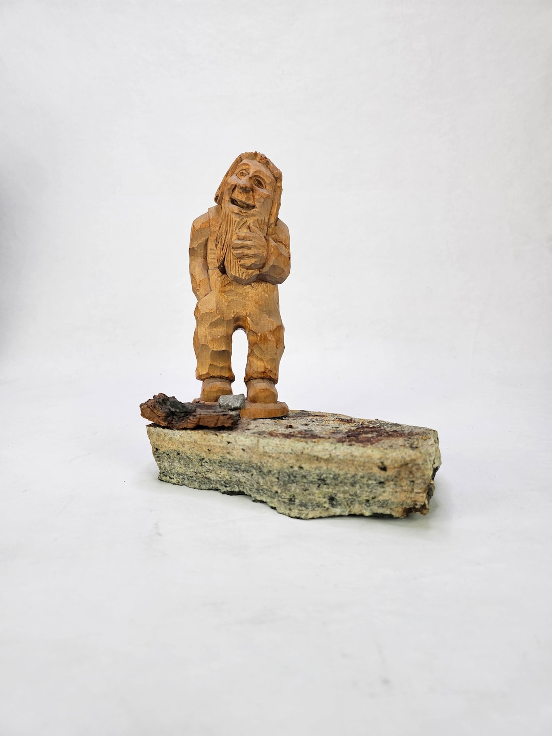 Handcrafted Wooden Troll Figure - Norwegian Sculpture - Collectors Item ...