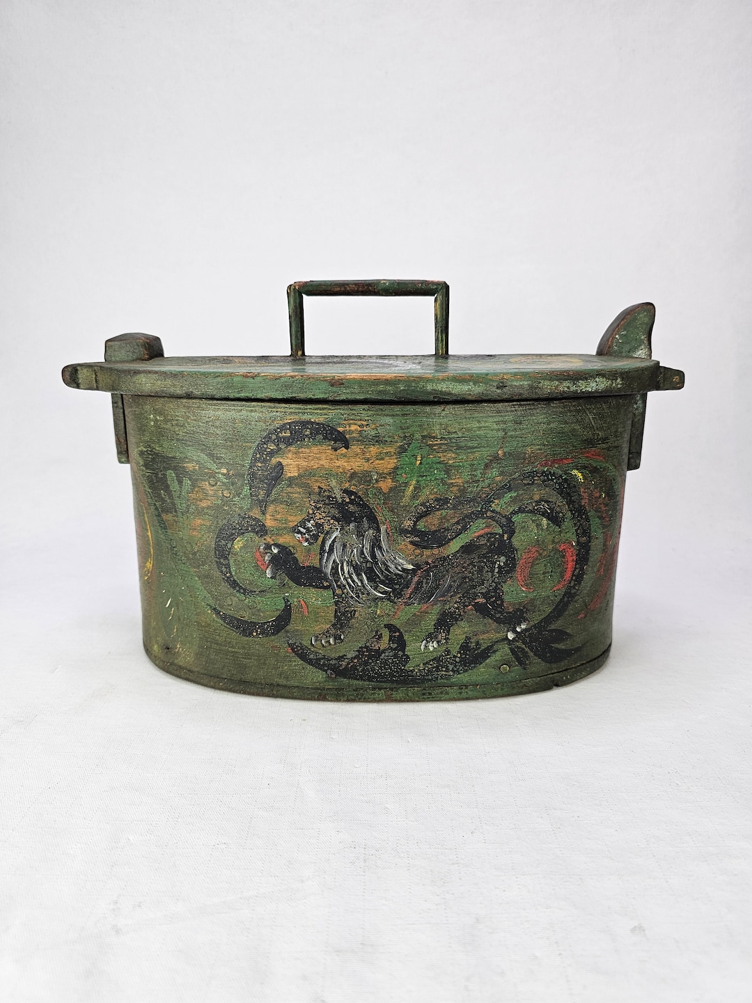 Unique Scandinavian Antique Tine Box With Rustic Patina - Charming ...