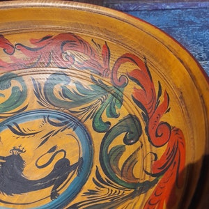 Stunning Antique Ale Bowl With Beautiful Motif Inside, Folk-art Bowl ...