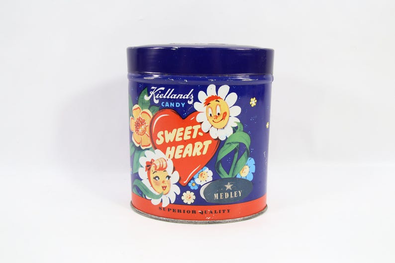 Kiellands Candy "sweetheart" Tin Box | 1940 Vintage Collectible ...