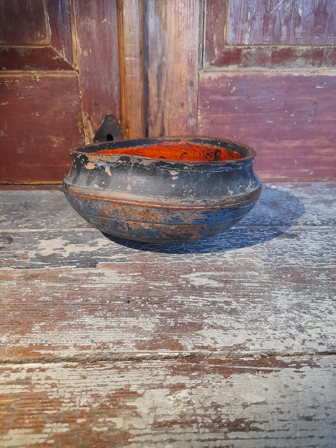 Stunning Antique Ale Bowl With Beautiful Motif Inside, Folk-art Bowl ...