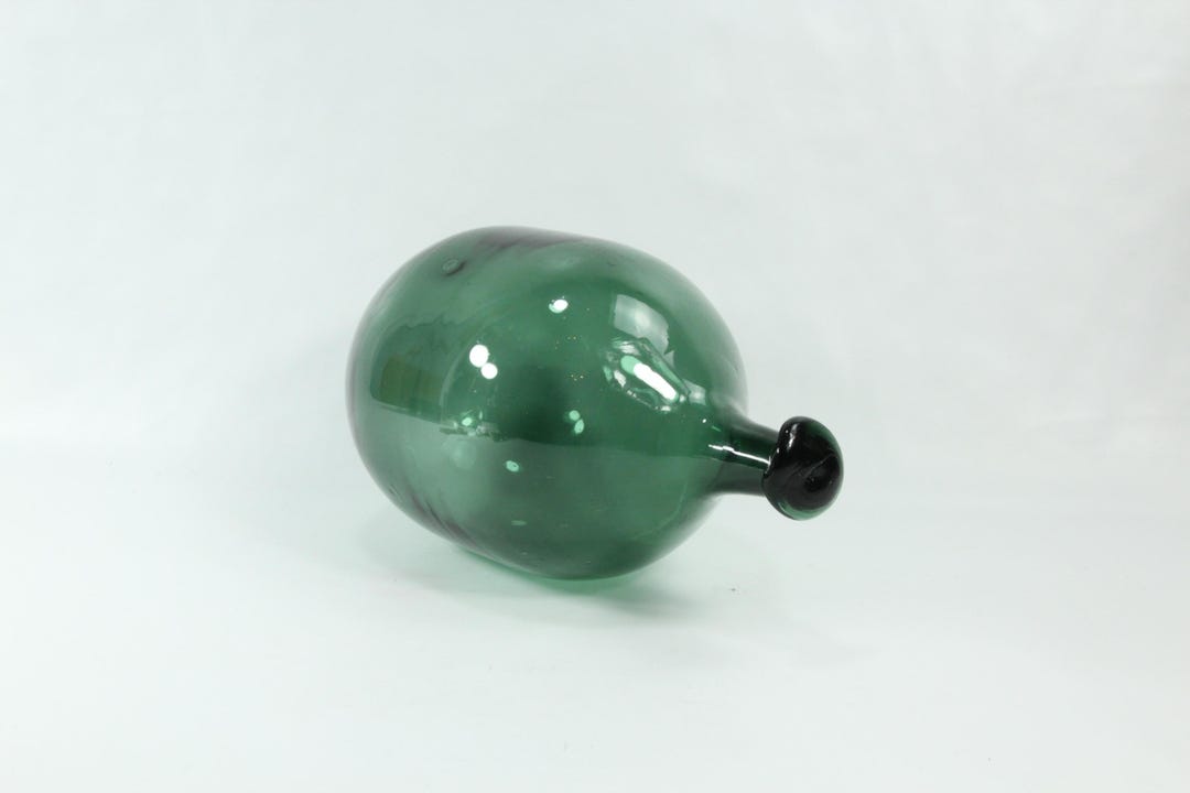 Rare Shaped Olive Green Glass Fishing Float - Nautical Decor - Vintage ...