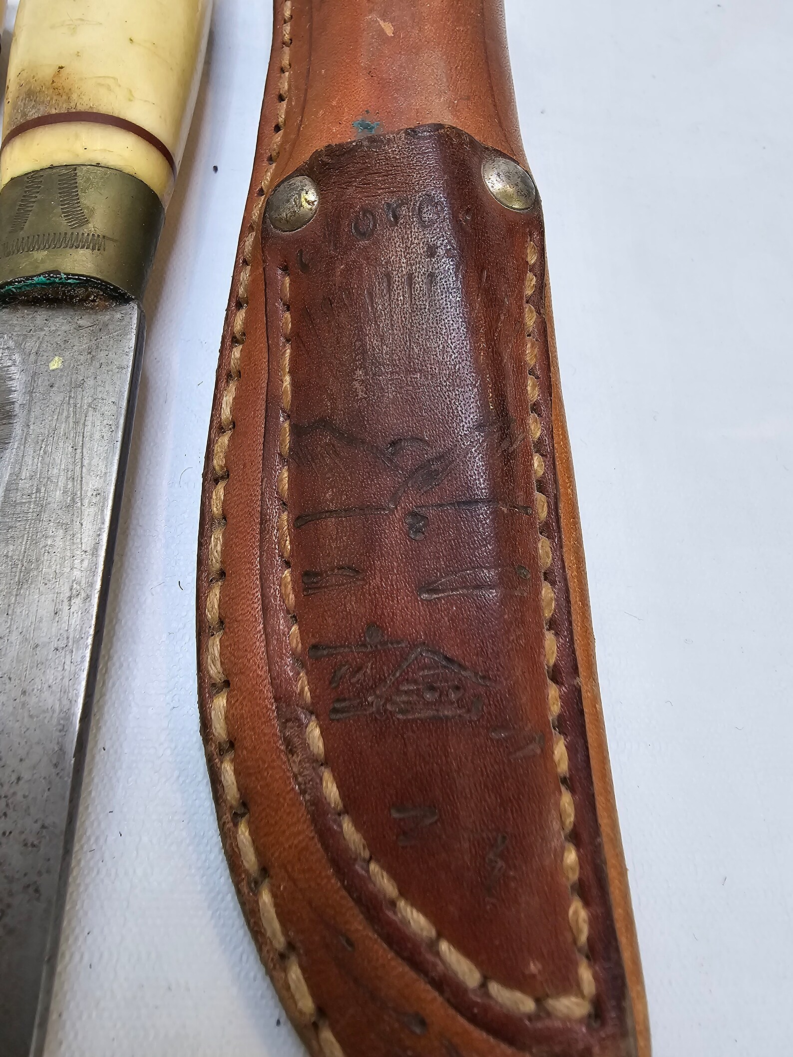 Norwegian Hand Made Sami Bone Knife - National Clothe Knife - Double ...
