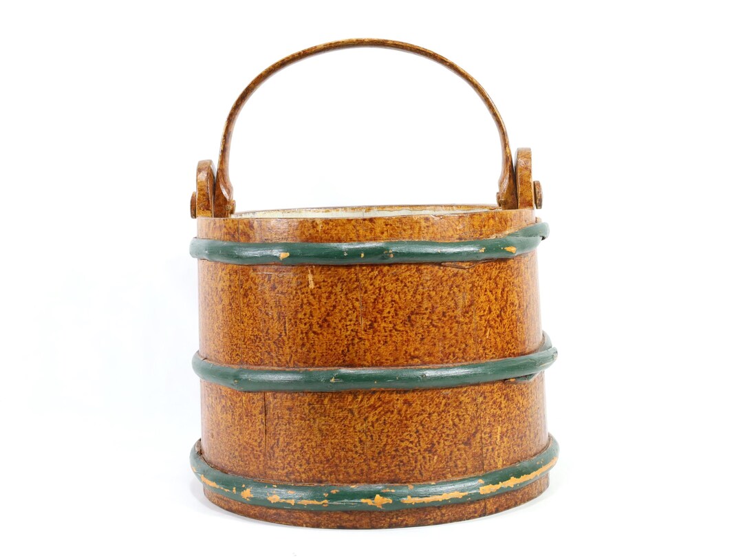 Norwegian 1800s Water Bucket | Nordic Folk Art Design | Scandinavian ...