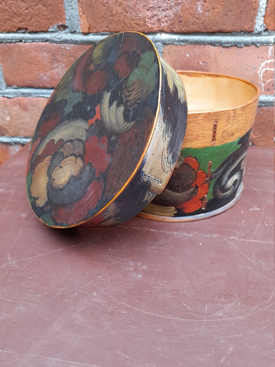 Lovely Folkart Storage Boxfolk-art Farm House Box With | Etsy