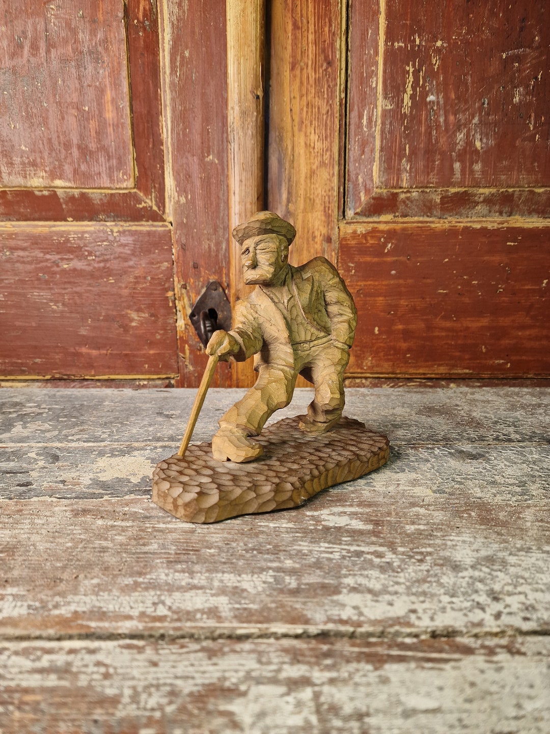 Beautiful Hand-carved Wooden Figure by the Famous Norwegian Folk Artist ...