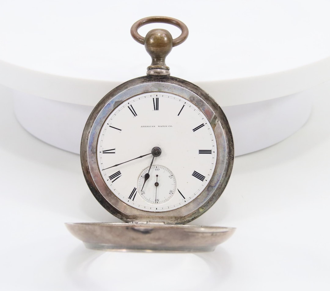 Antique American Watch Co. Pocket Watch | 1870s Coin Silver Case | Key ...