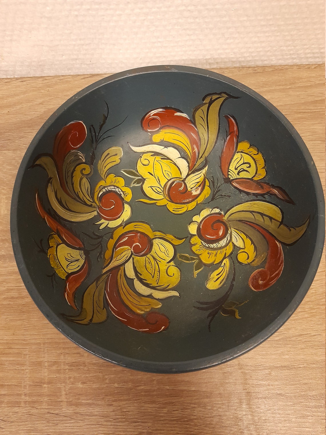 Norwegian Rosemaling, Vintage Bowl Rosemalt, Rosemalt Bowl Folkart ...