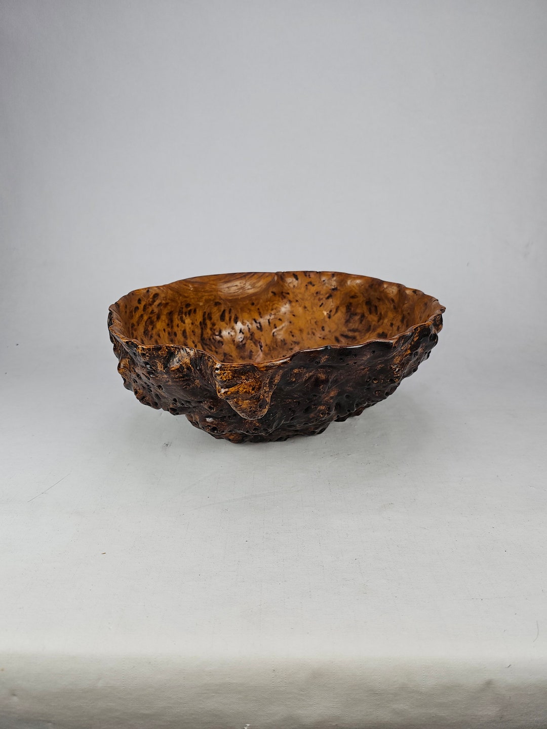 Vintage Norwegian Handmade Burl Bowl With Unique 1940s Pattern ...