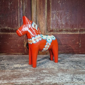 Swedish Dala Figurine, Mora Horse, Home Decor, Swedish Folk Art, Hand ...