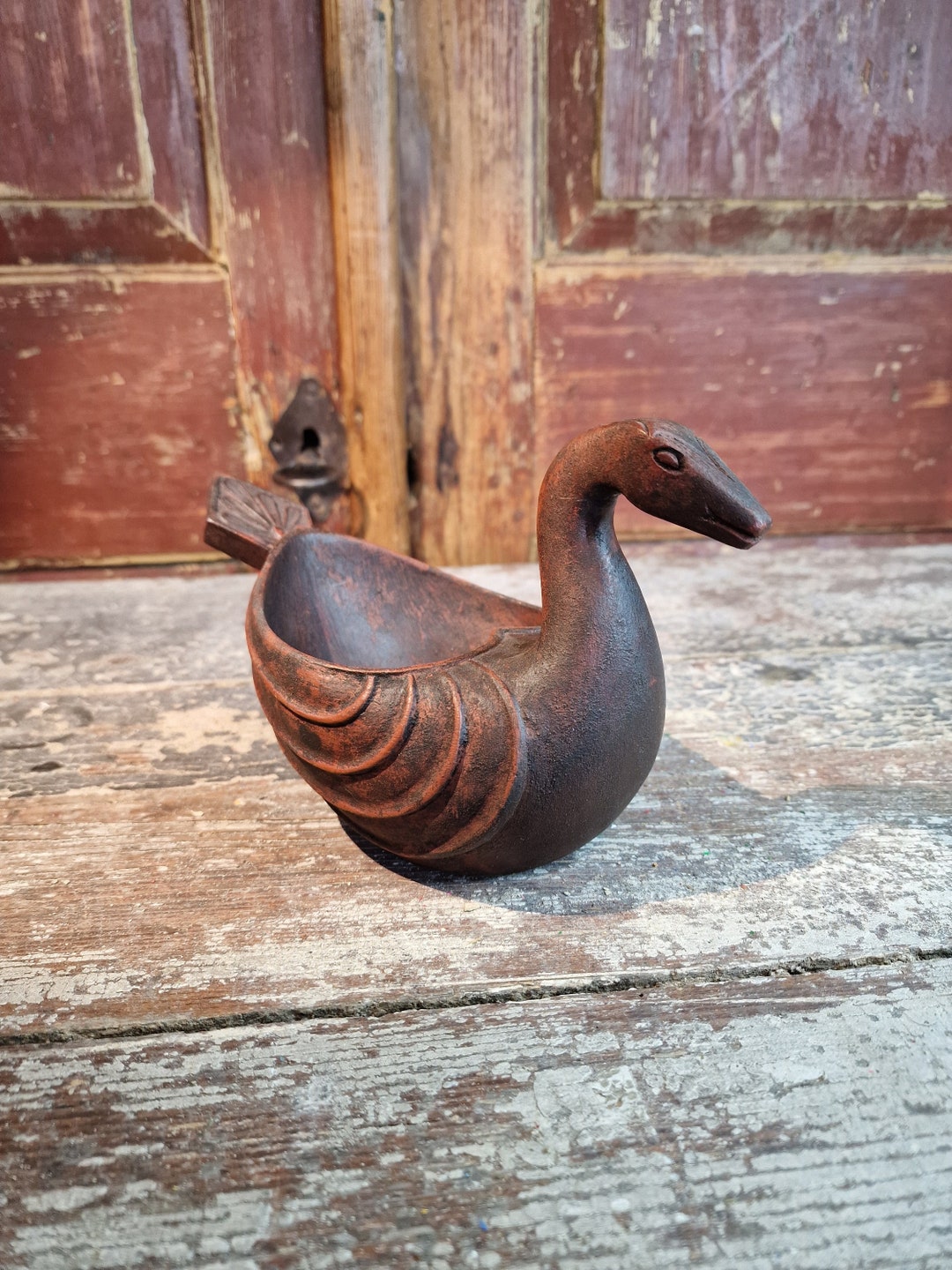 Rare Mythical Norwegian Ale Bowl Hand-painted Dragon Design From ...