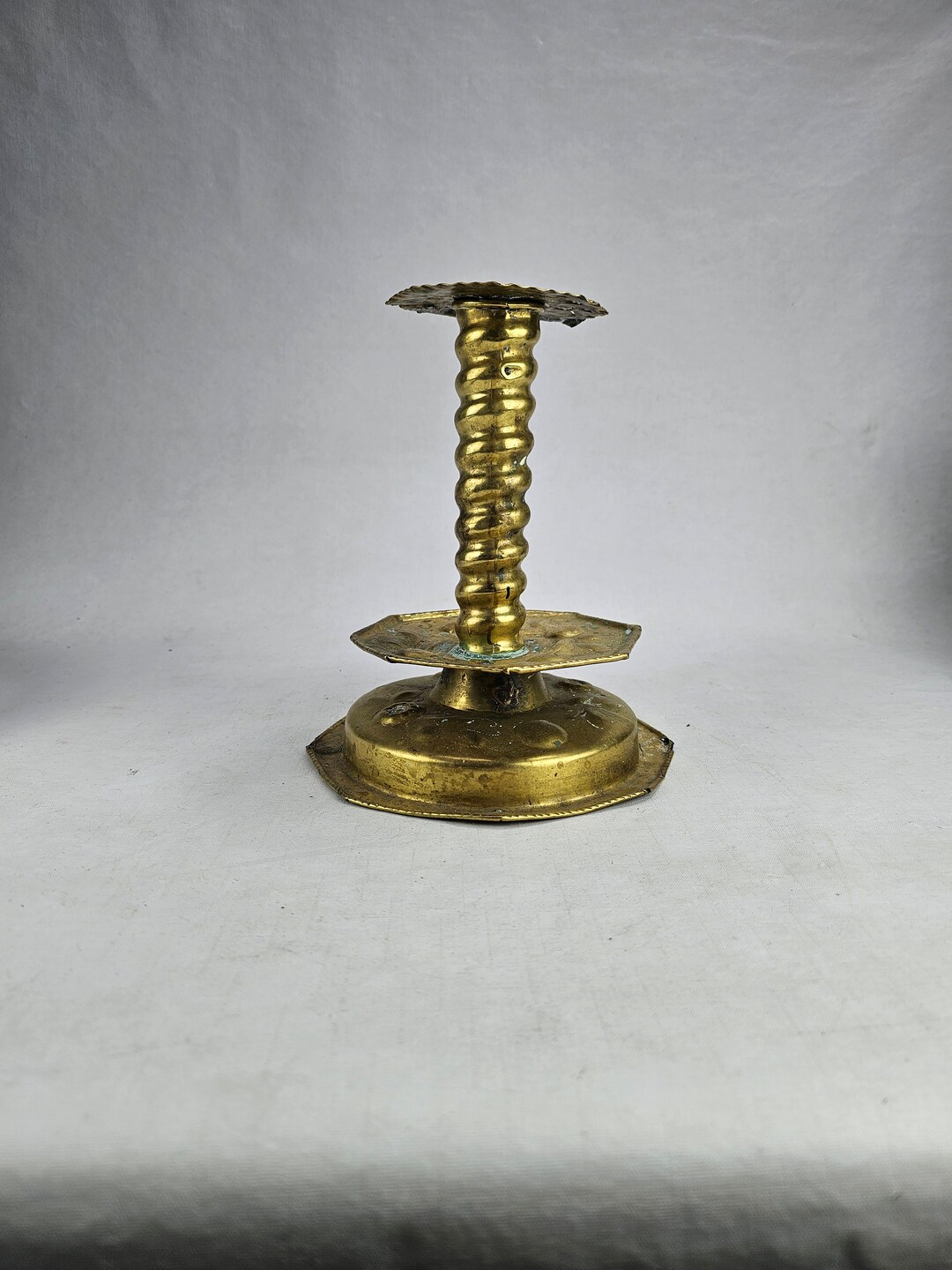 Rare 1700s Handmade Candlestick in Brass - Burnished Norwegian/swedish ...