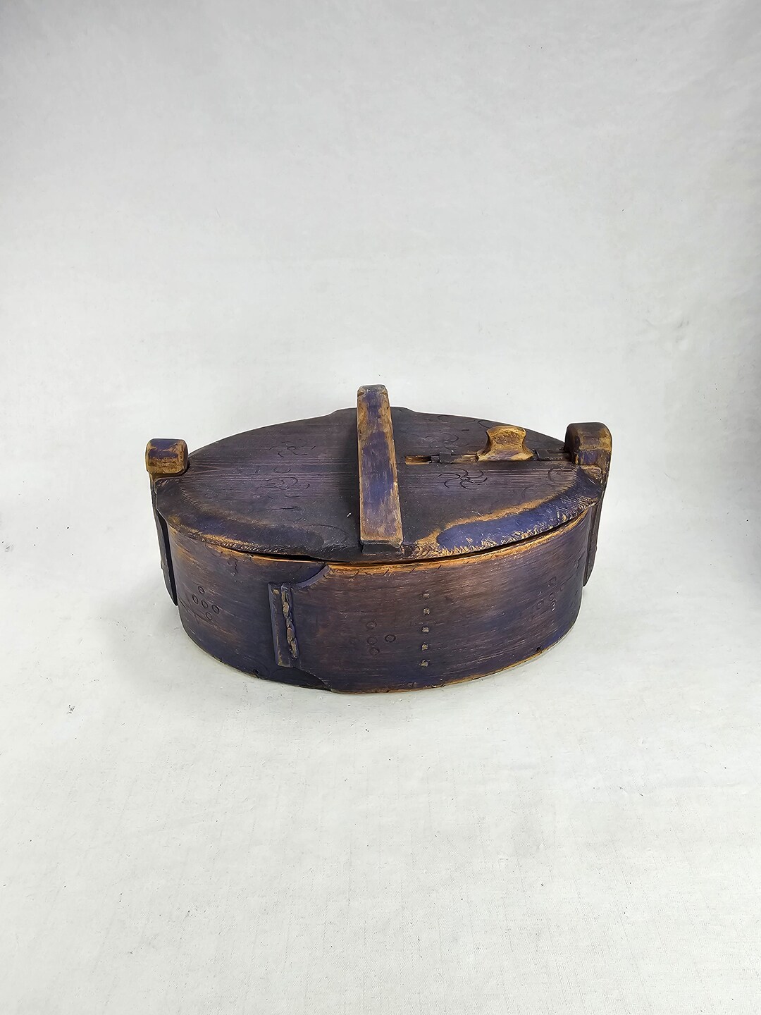 Authentic 1800s Norwegian Tine Box With Original Blue Paint- Rustic ...