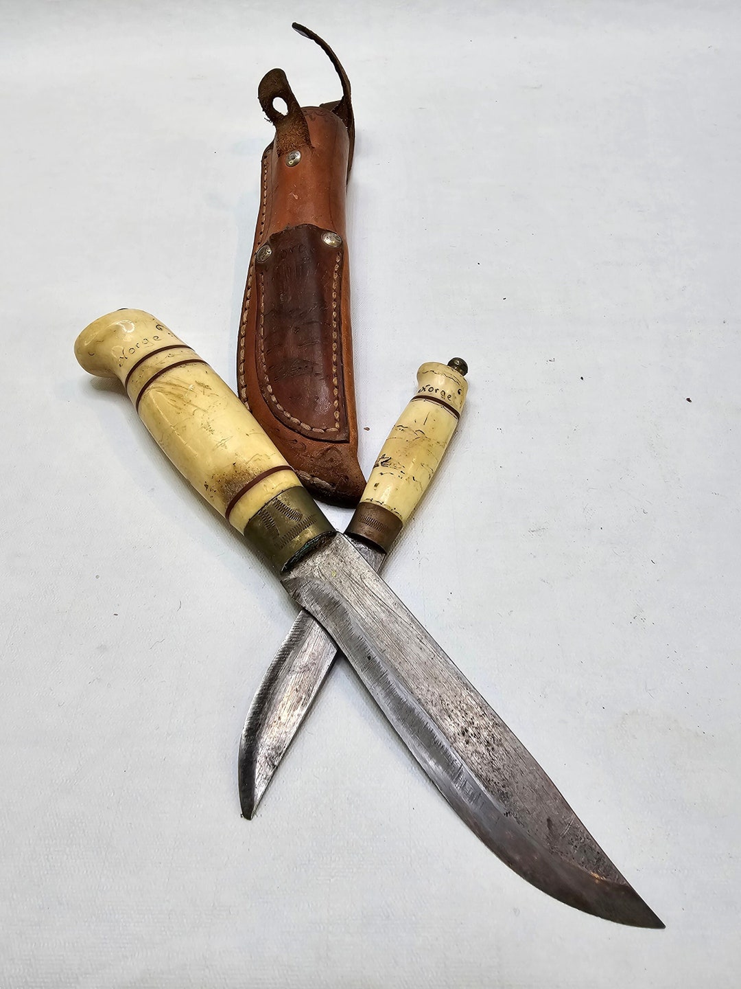 Norwegian Hand Made Sami Bone Knife - National Clothe Knife - Double ...