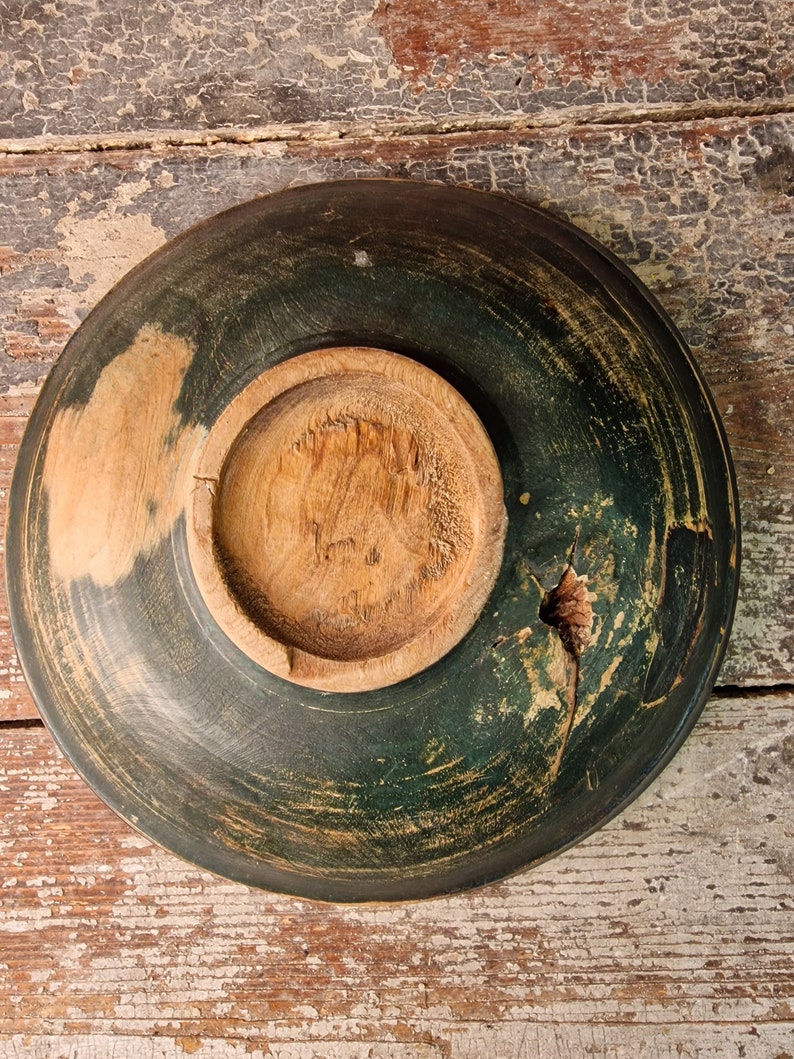 Stunning Antique Ale Bowl With Beautiful Blue Color - Handmade Folk-art ...