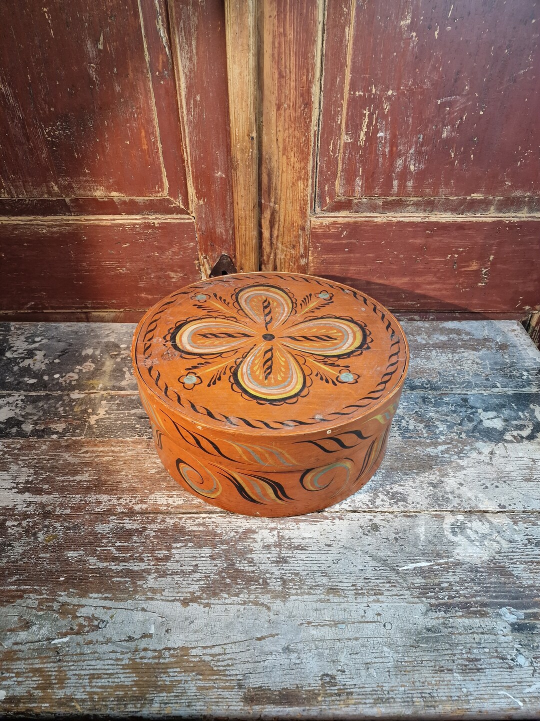 Stunning Antique Tine Box - Norwegian Keepsake Box - Hand Carved ...